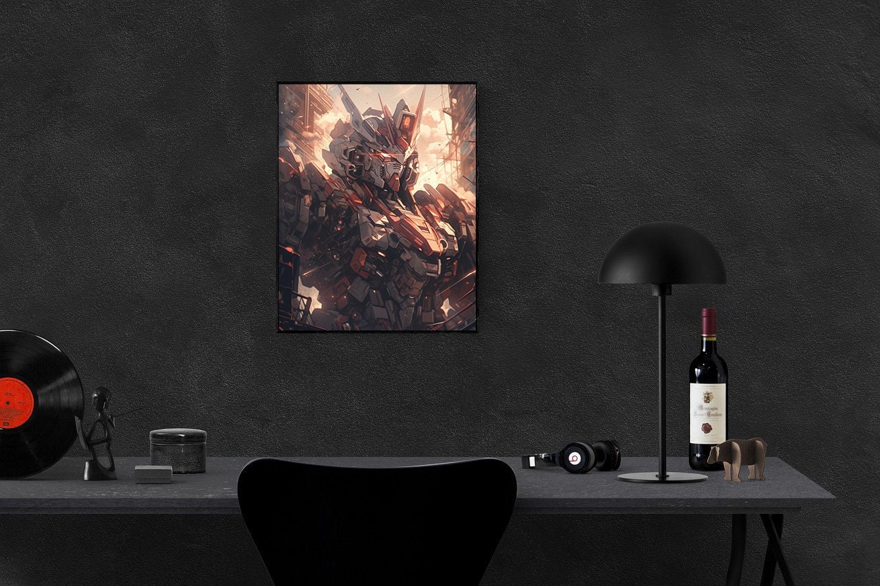 Gundam Inspired Mech Poster: Anime Sci-fi Wall Art - Etsy