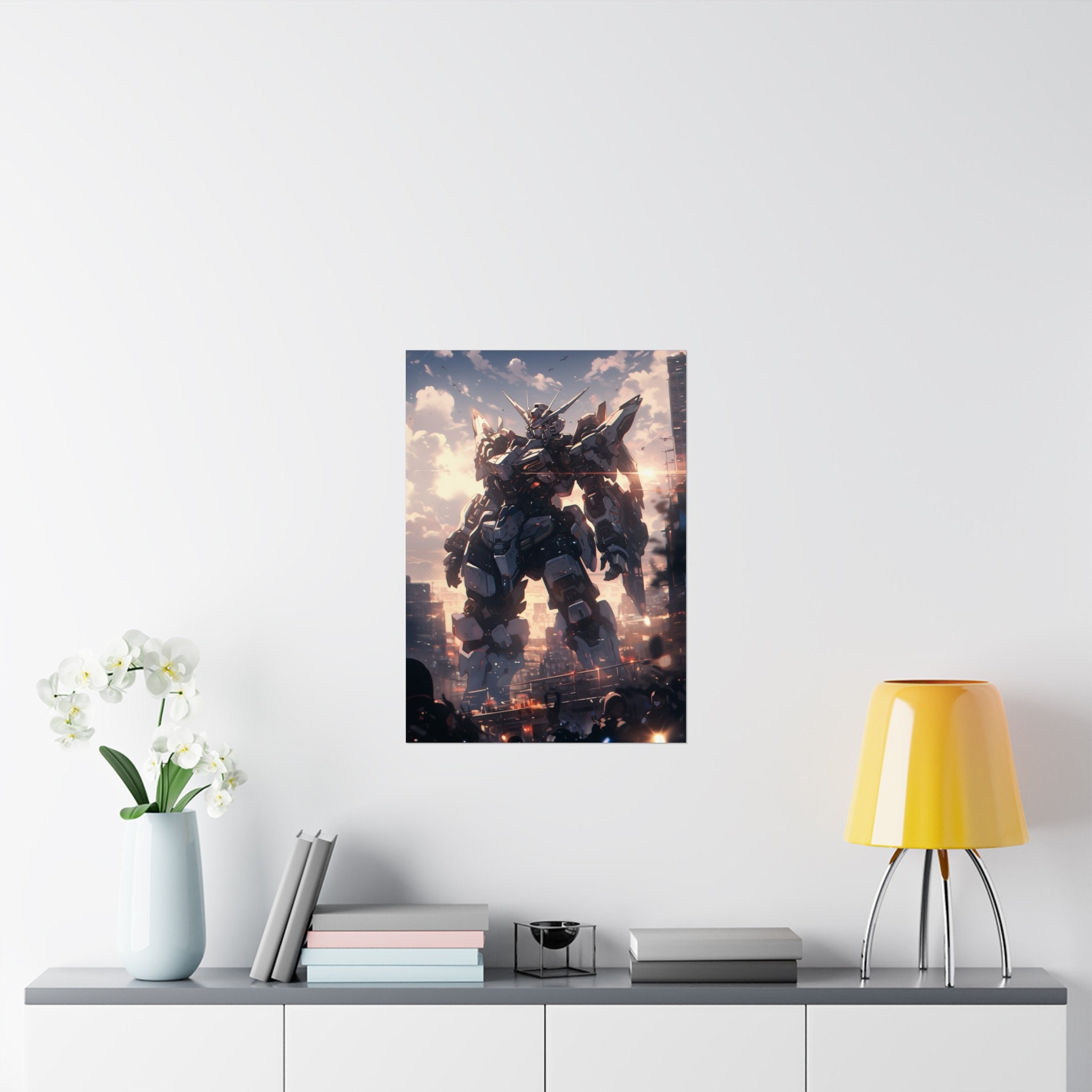 Scifi Mech Poster Inspired by Gundam, Anime Mecha Fan Art Scifi Print ...
