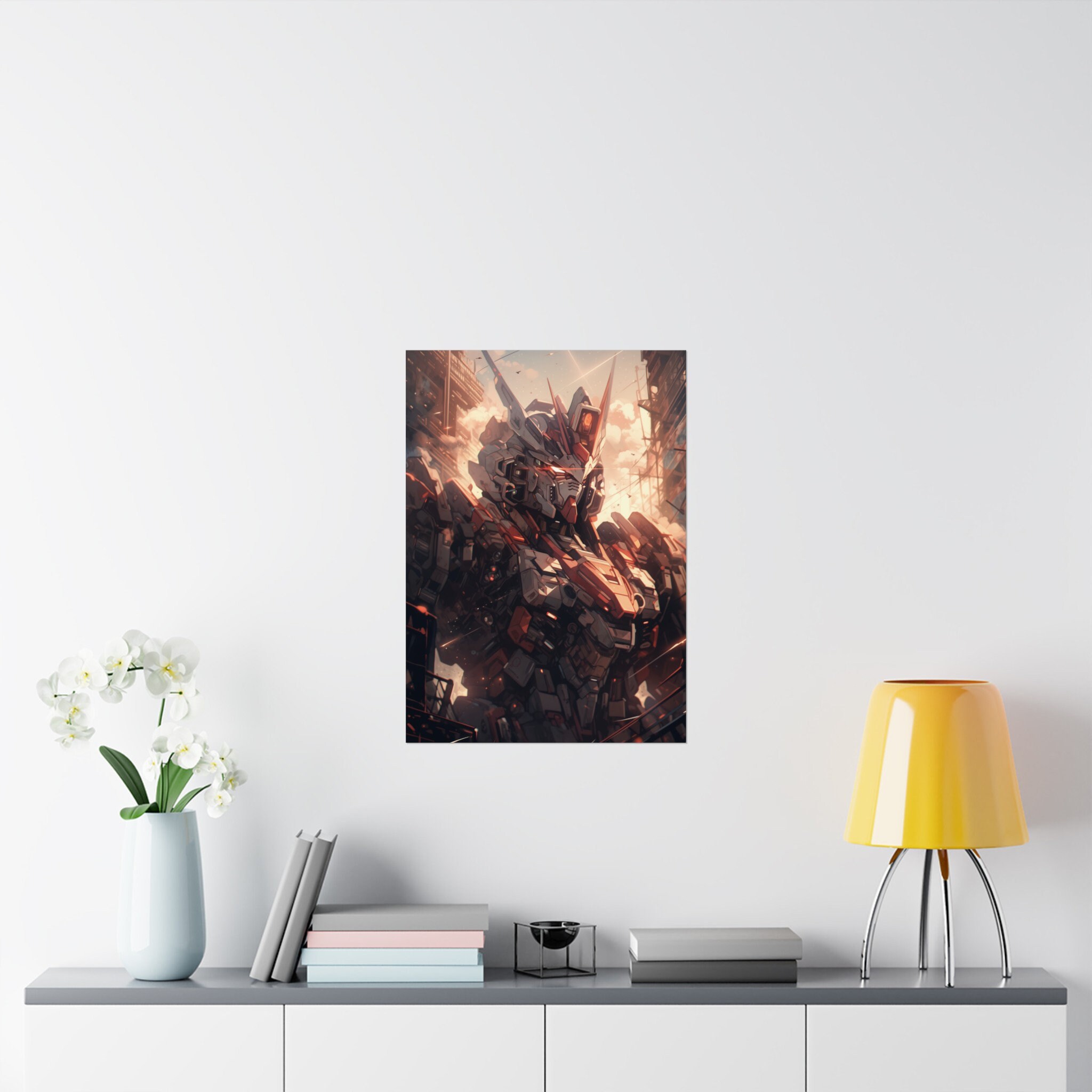Gundam Inspired Mech Poster: Anime Sci-fi Wall Art - Etsy