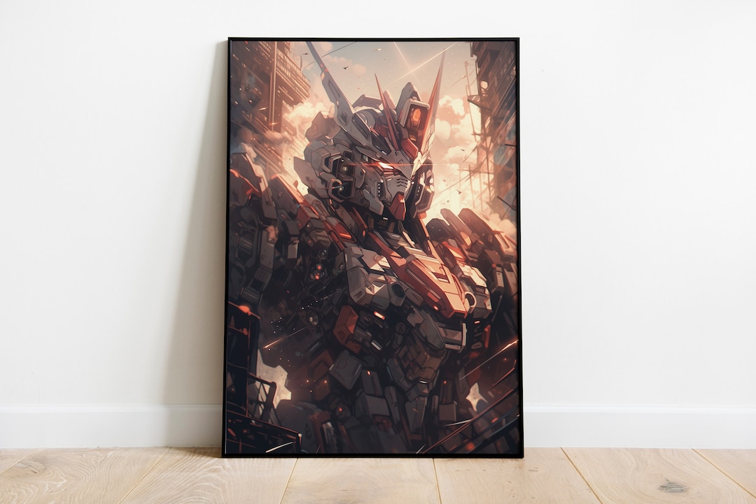 Gundam Inspired Mech Poster: Anime Sci-fi Wall Art - Etsy