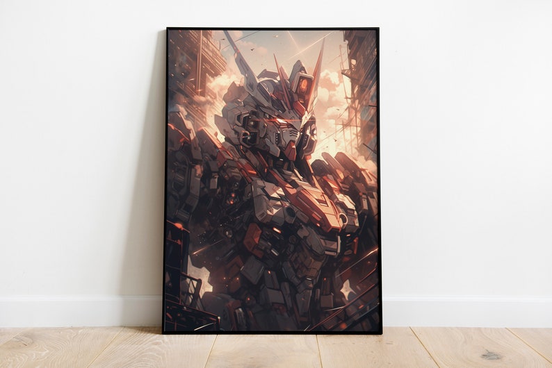 Gundam Inspired Mech Poster, Digital Download Anime Mecha Fan Art Scifi ...