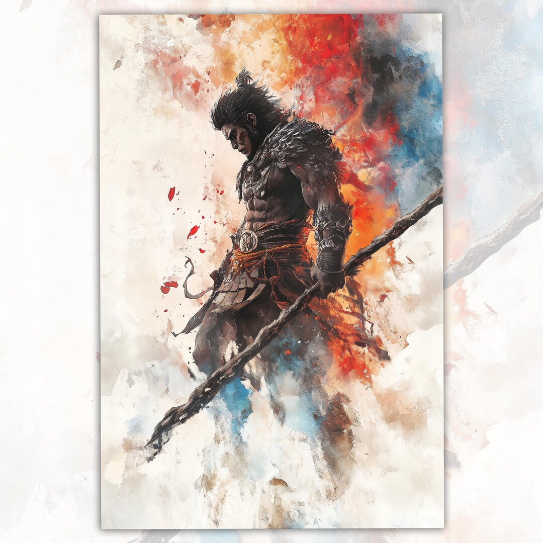 Black Myth Wukong Watercolor Art, Digital Download, Ready to Print ...
