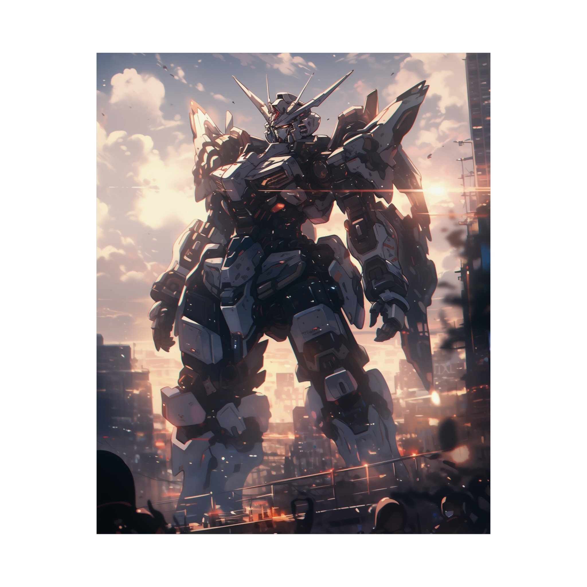 Scifi Mech Poster Inspired by Gundam, Anime Mecha Fan Art Scifi Print ...