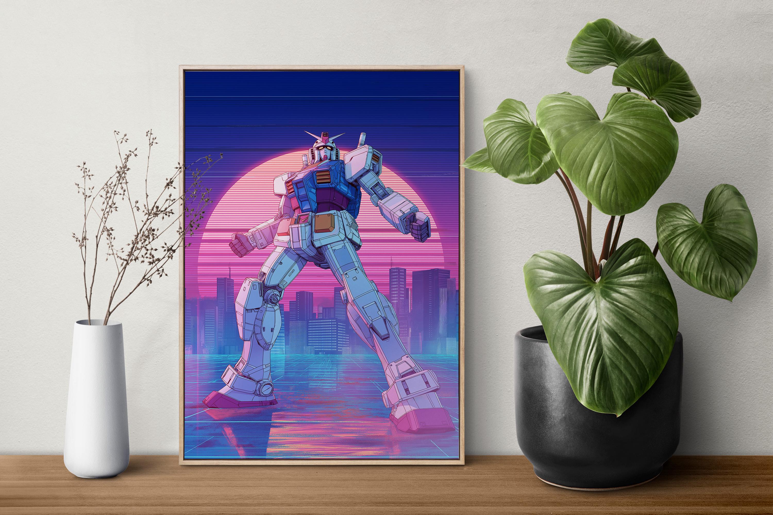 Retro Gundam Poster: Anime Mecha Art, Sci-fi Wall Decor (instant ...