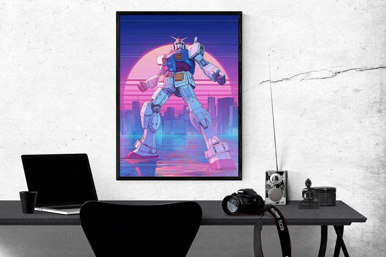 Retro Gundam Poster: Anime Mecha Art, Sci-fi Wall Decor (instant ...