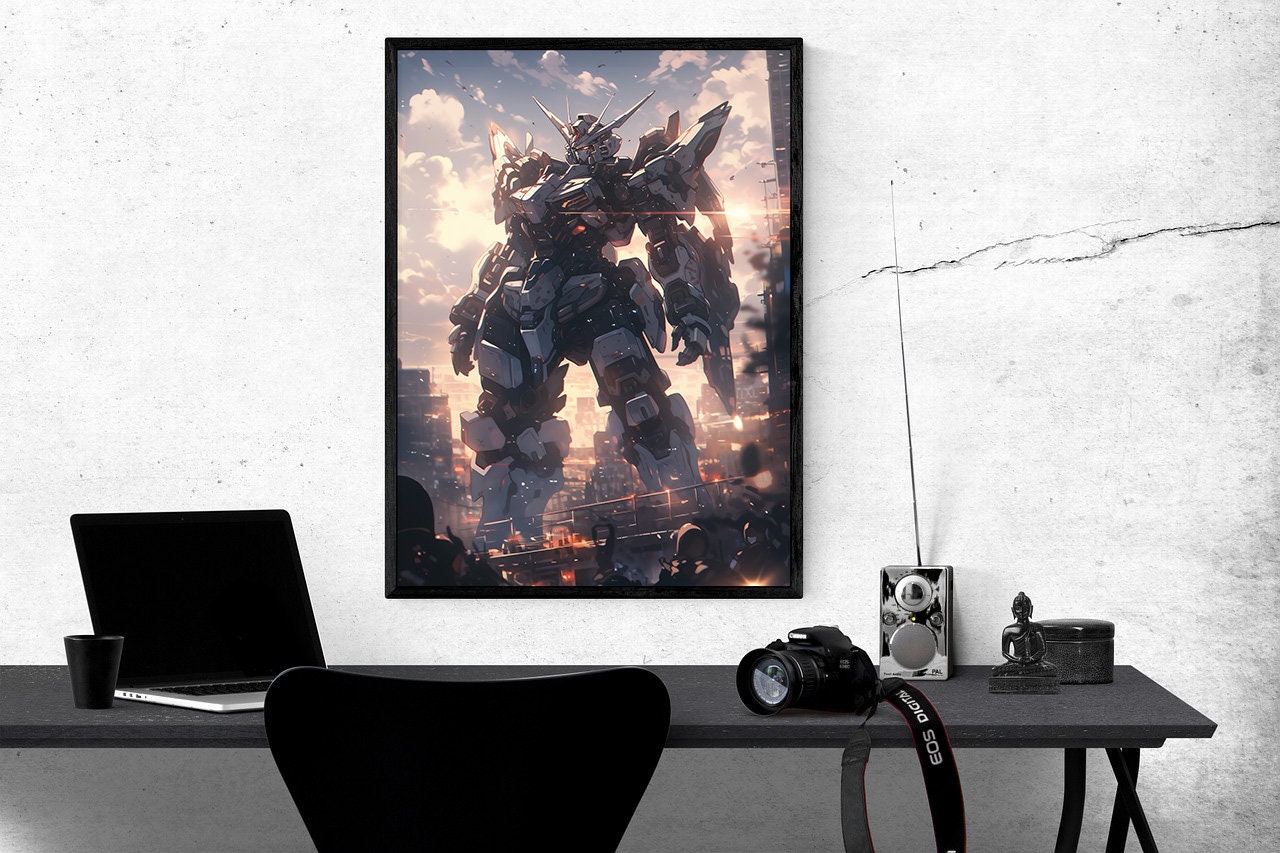Scifi Mech Poster Inspired by Gundam, Anime Mecha Fan Art Scifi Print ...