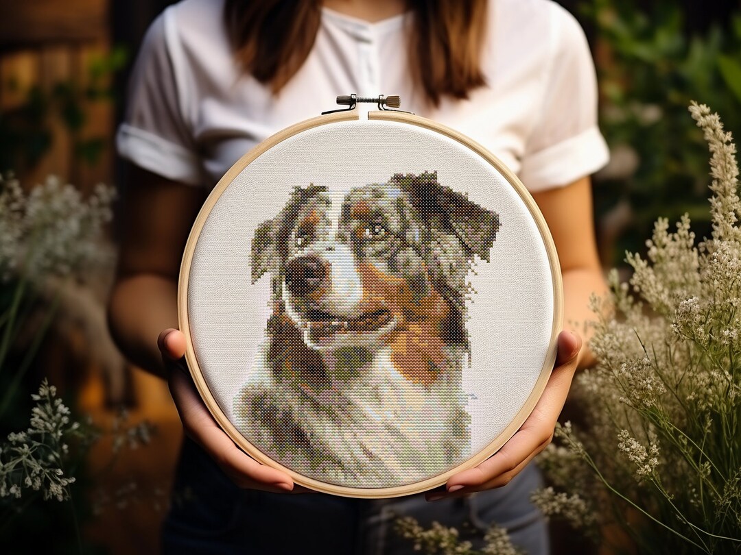 Australian Shepherd - Cross Stitch Pattern - Dog - Aussie - Embroidery ...
