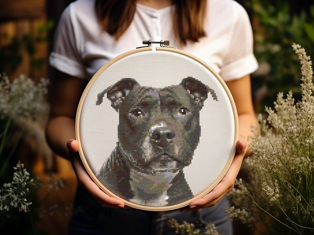 Staffordshire Bull Terrier - Cross Stitch Pattern - Dog - Pit Bull ...