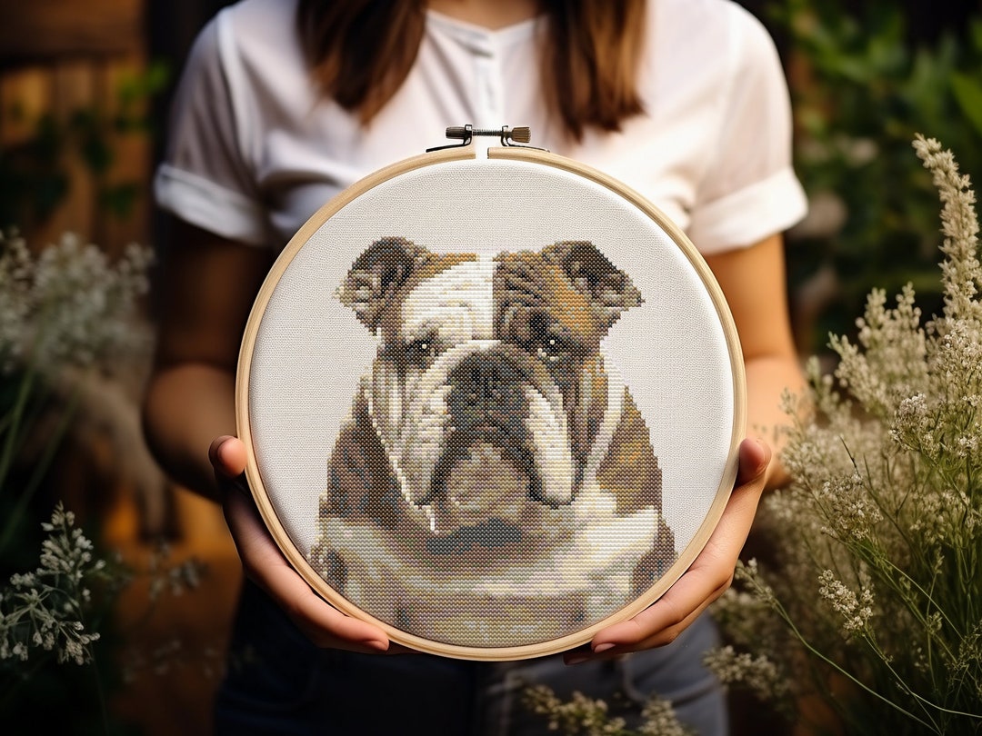 Bulldog - Cross Stitch Pattern - Dog - English Bulldog - Embroidery ...