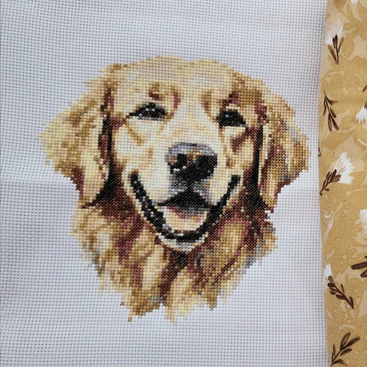 Golden Retriever Cross Stitch Pattern Dog Embroidery Digital Download ...