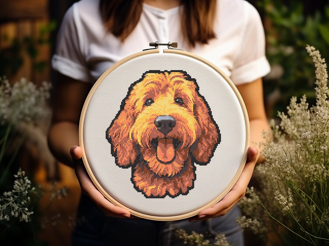 Golden Doodle Cross Stitch Pattern - Dog - Embroidery - Digital ...