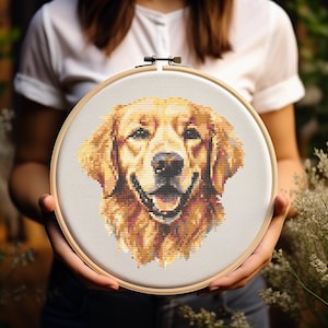 Golden Retriever - Cross Stitch Pattern - Dog - Embroidery - Digital ...