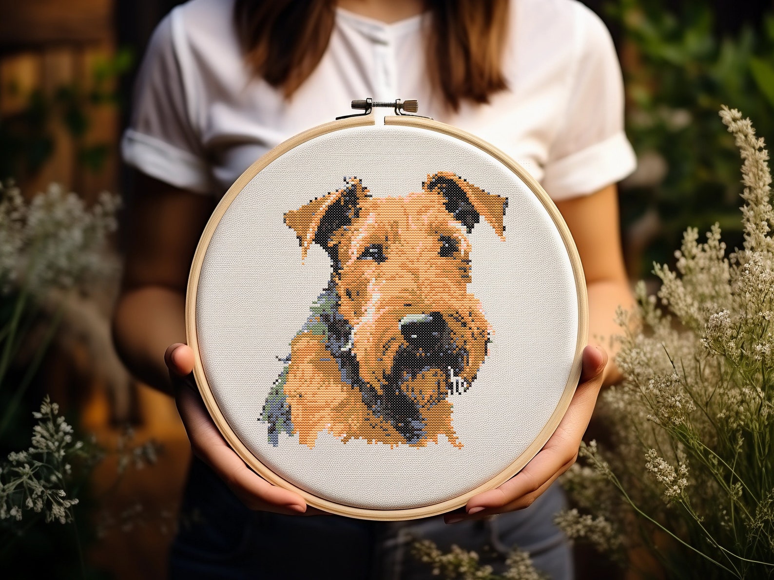 Airedale Terrier - Cross Stitch Pattern - Dog - Airdale - Terrier ...