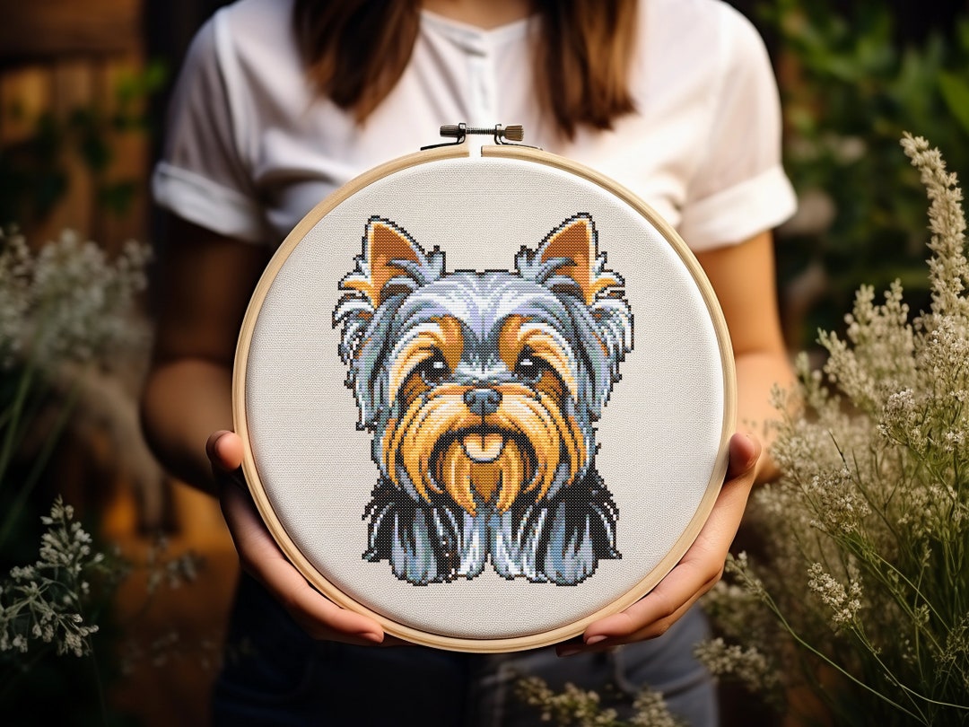 Yorkshire Terrier Cross Stitch Pattern - Yorkie - Dog - Embroidery ...