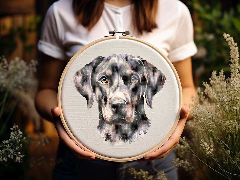 German Shorthaired Pointer - Cross Stitch Pattern - Dog - German Shorthair Pointer - Embroidery ...