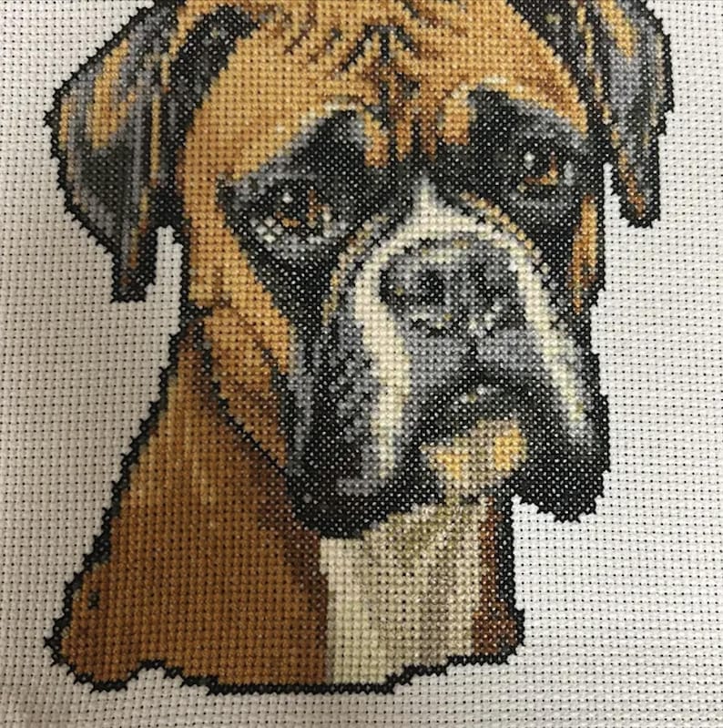 Boxer Cross Stitch Pattern - Dog - Embroidery - Digital Download - PDF ...