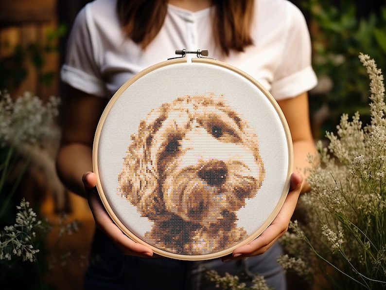 Goldendoodle - Cross Stitch Pattern - Dog - Golden - Doodle - Golden ...