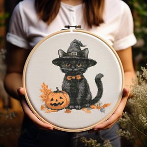 Autumn Kitten Cross Stitch Pattern - Cat - Kitty - Embroidery - Digital ...