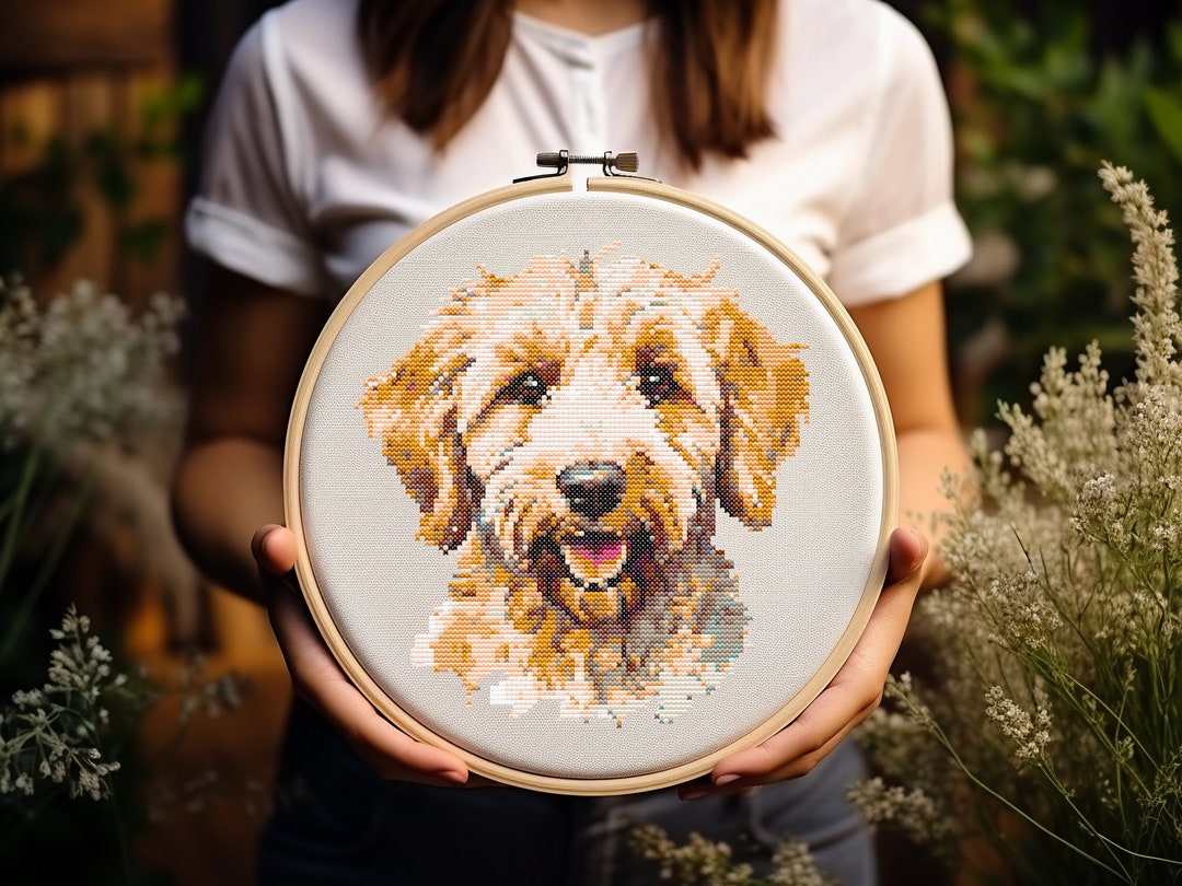 Goldendoodle - Cross Stitch Pattern - Dog - Golden - Doodle - Golden ...