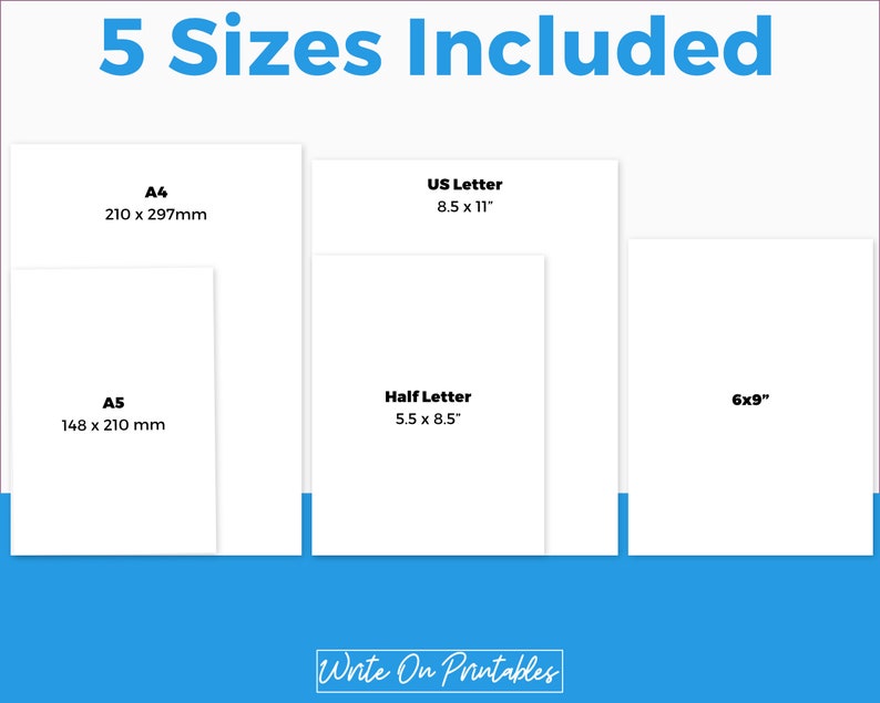 Study Notes Printable Pack Minimalist Notepaper in Five Colors and ...