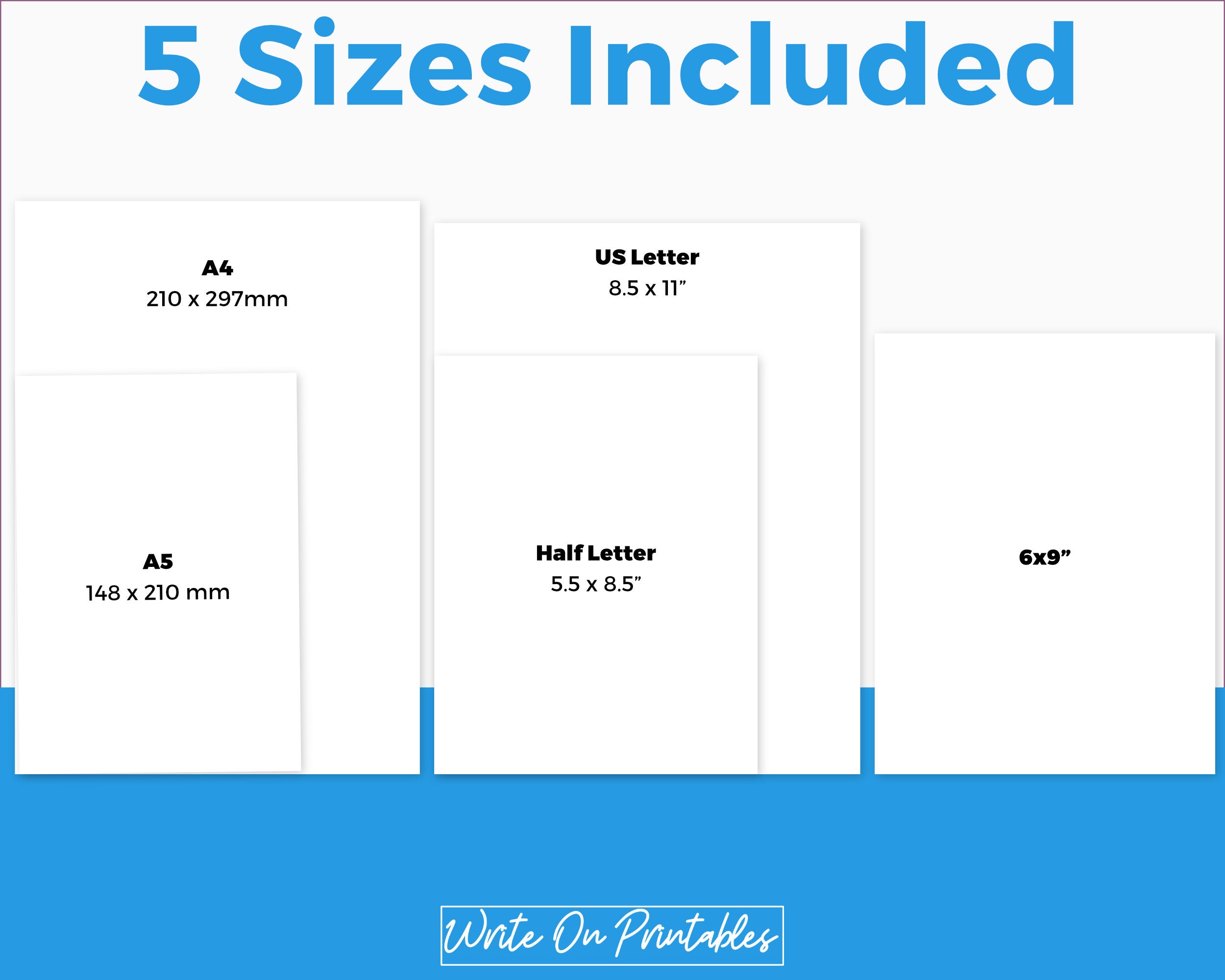 Study Notes Printable Pack Minimalist Notepaper in Five Colors and ...