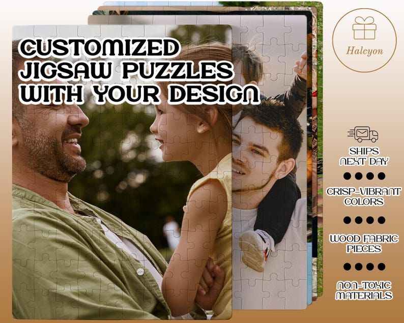 Custom Photo Puzzle, Daddy and Me Jigsaw Puzzle, Dad Birthday Gift From ...