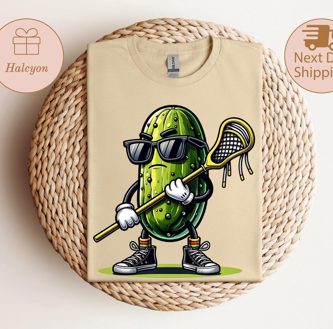 Funny Lacrosse Shirt, Lacrosse Pickle T-shirt, Pickle Playing Lacrosse ...