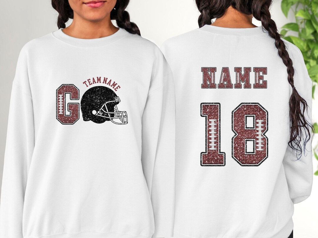 Custom Football Sweatshirt,football Name and Number Sweater ...