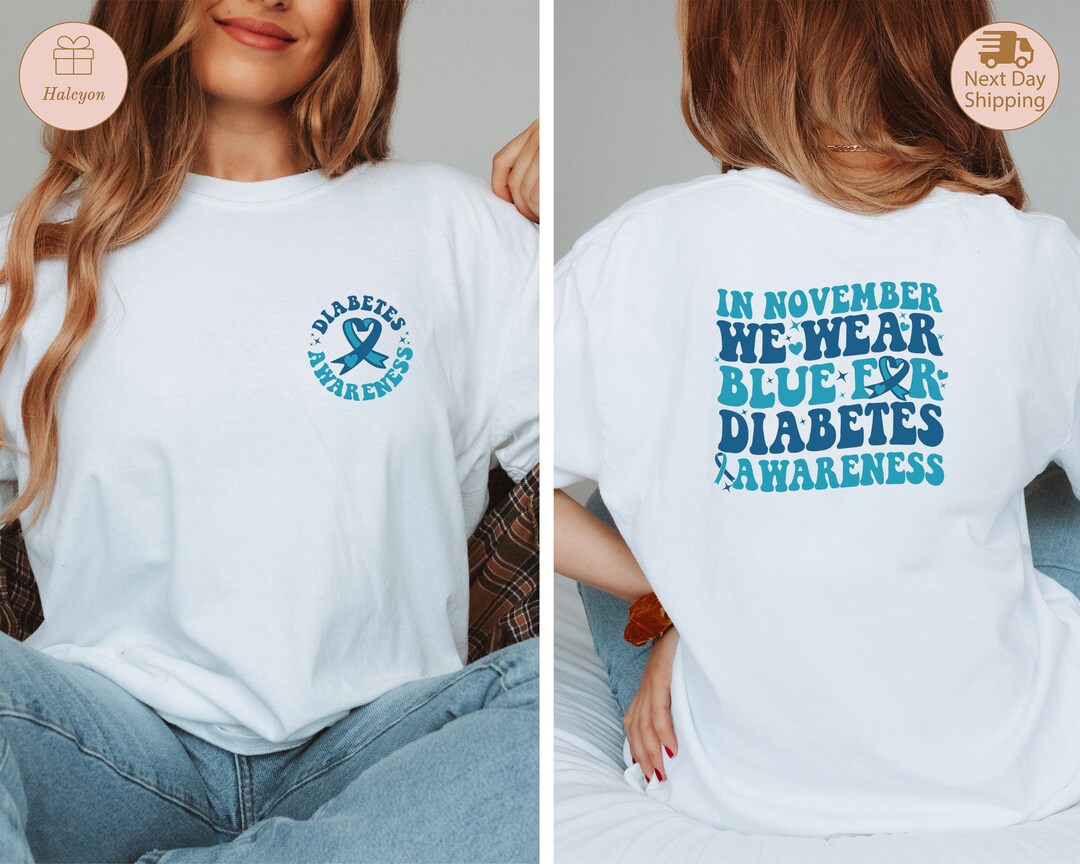 Diabetes Awareness Shirt, Diabetic Life Tshirt, Blue Ribbon Shirt ...