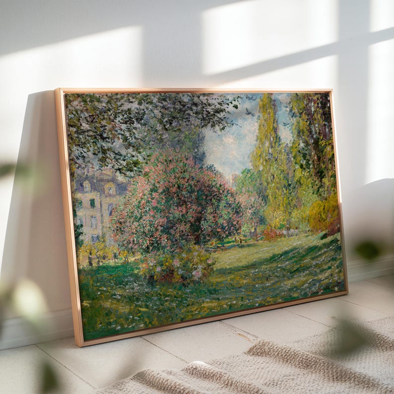 Claude Monet Parc Monceau Canvas Print, Impressionist Spring Nature ...