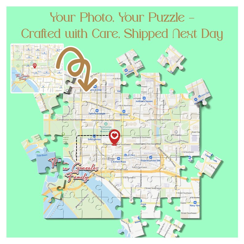 Personalized Hometown Map Puzzle, Customized Jigsaw Wood Puzzle, Custom ...