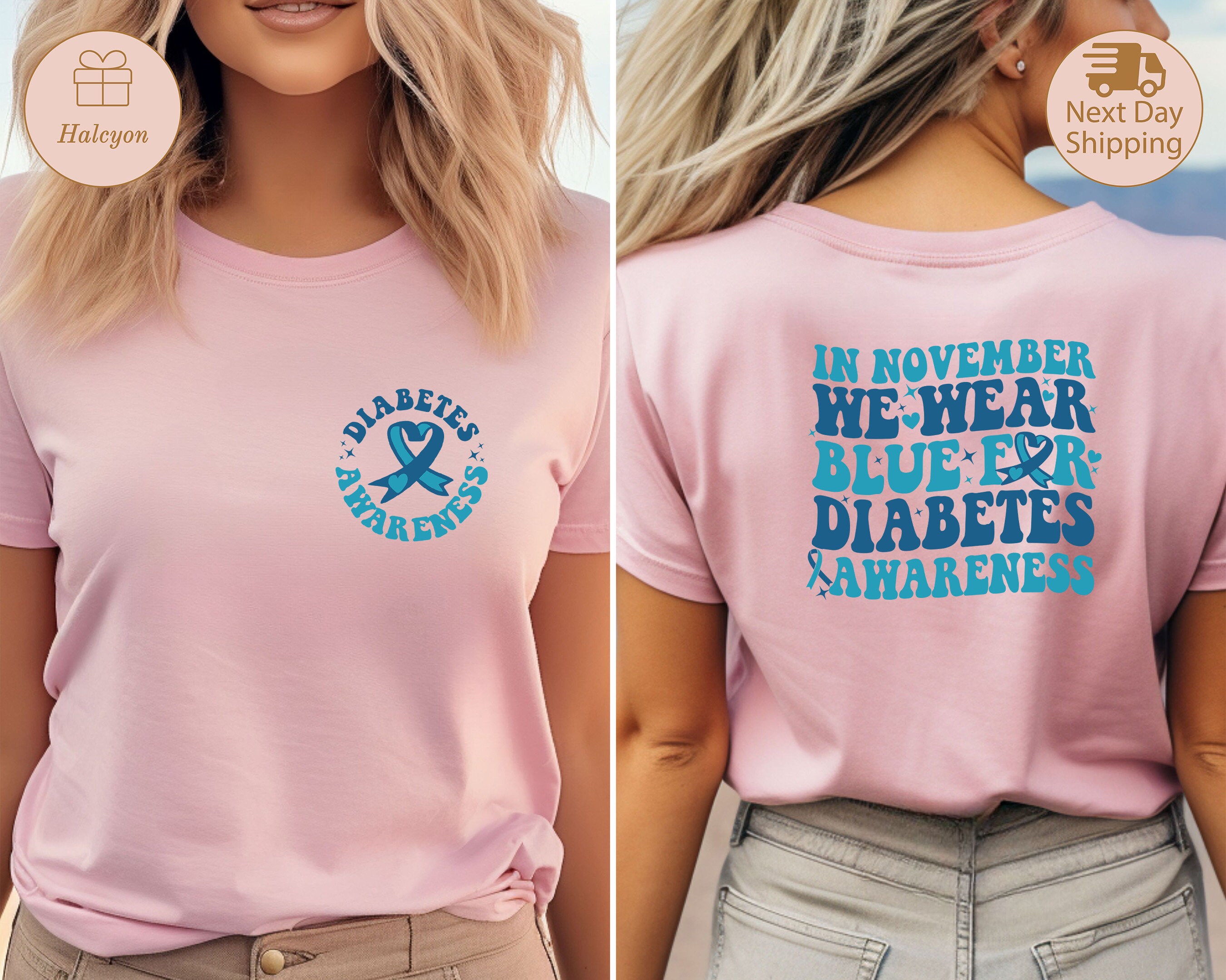 Diabetes Awareness Shirt, Diabetic Life Tshirt, Blue Ribbon Shirt ...
