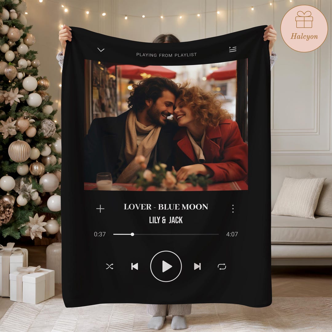 Personalized Song Blanket Your Photo, Blanket With Your Favorite Song ...