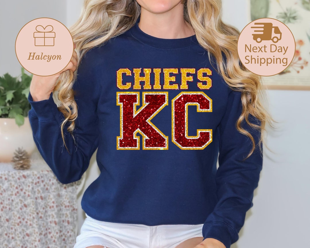 KC Chiefs Football Sweater, Cute KC Football Sweatshirt, Trendy Kansas ...