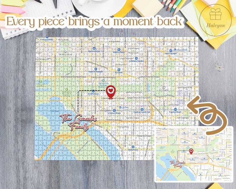 Personalized Hometown Map Puzzle, Customized Jigsaw Puzzle, Custom New ...