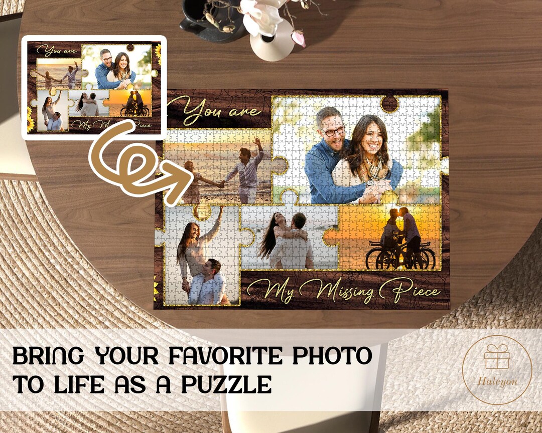 Custom Puzzle Photo Collage, Personalized Jigsaw Puzzle for Couples,you ...