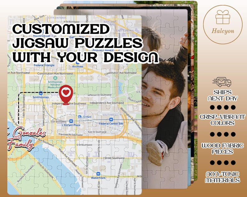 Personalized Hometown Map Puzzle, Customized Jigsaw Puzzle, Custom New ...