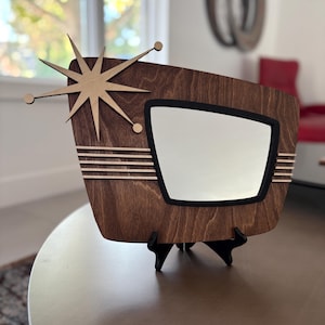 Mid Century Modern Mirror-mcm-wooden Wall Art-retro Design-starburst ...