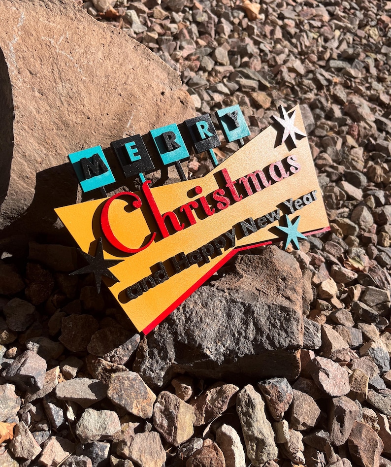 Mid Century Modern Christmas Sign- Wooden Wall Decor-mcm-mid Modern ...