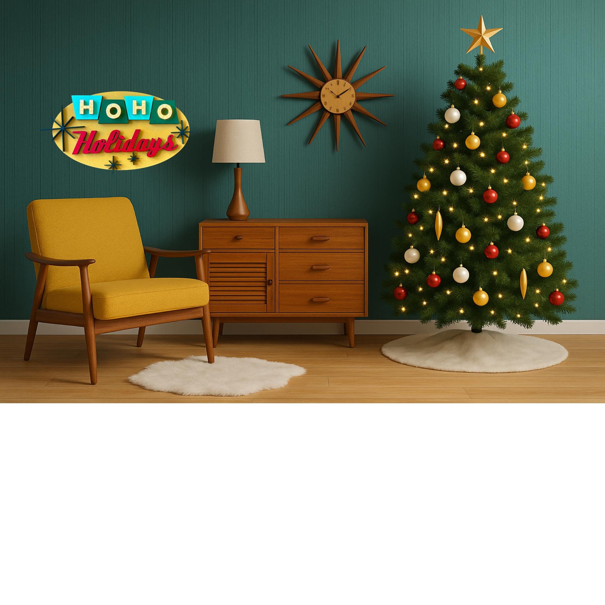 Mid Century Modern Light up Christmas Sign-mid Modern Wall Decor-ho Ho ...