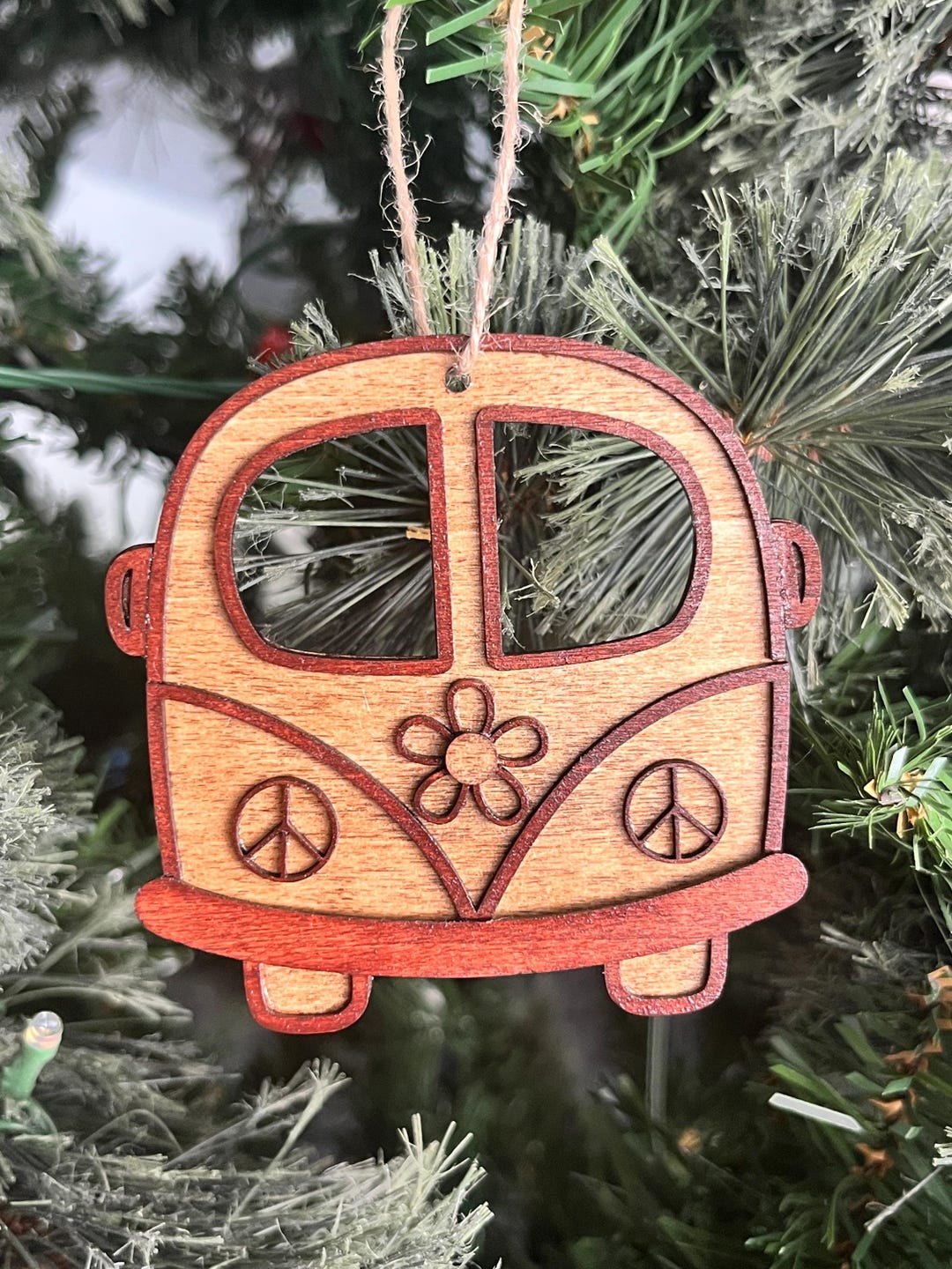 VW Bus Christmas Ornament-retro Ornament-volkswagon Bus-peace Sign ...