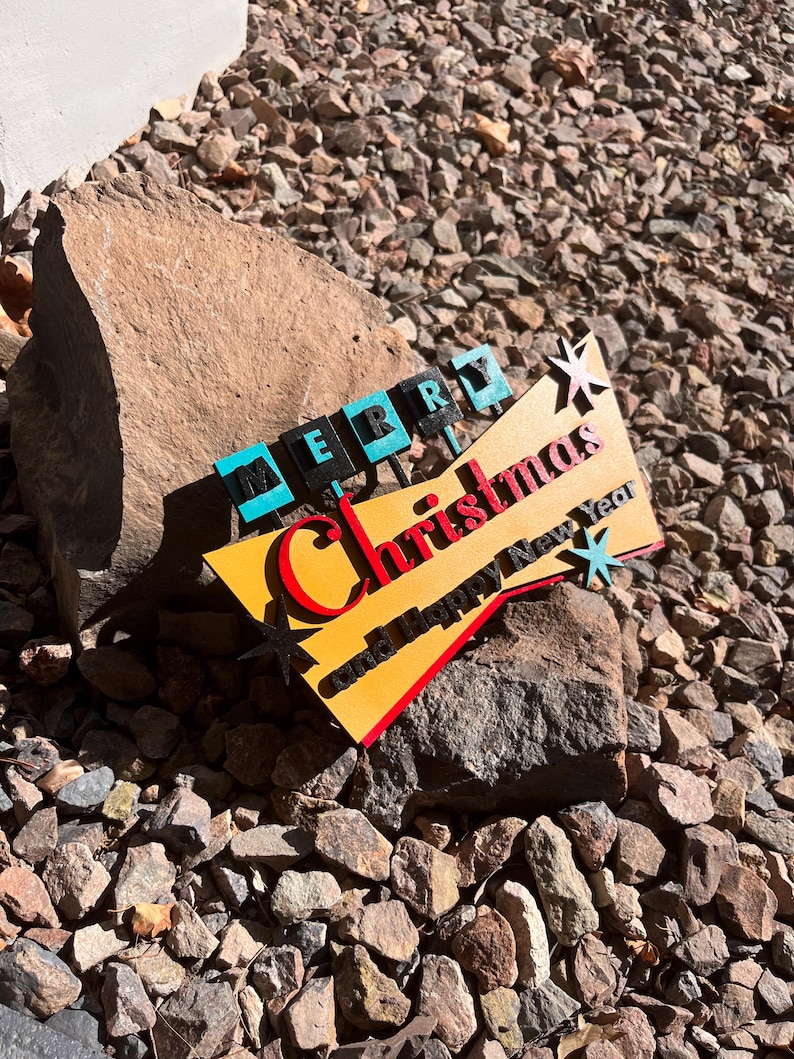 Mid Century Modern Christmas Sign- Wooden Wall Decor-mcm-mid Modern ...