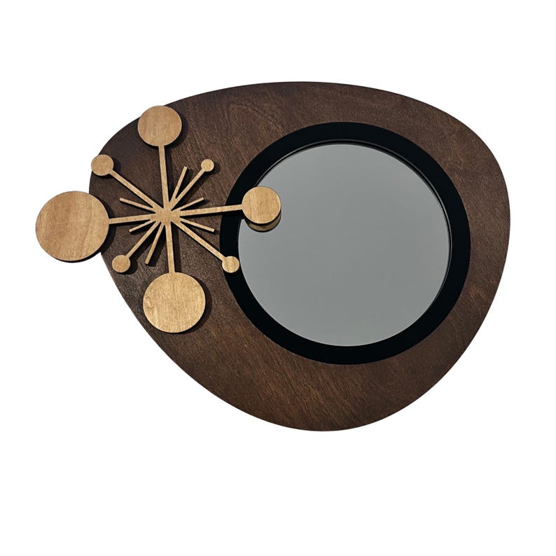 Mid Century Modern Mirror-mcm-wooden Wall Art-mid Modern Decor ...