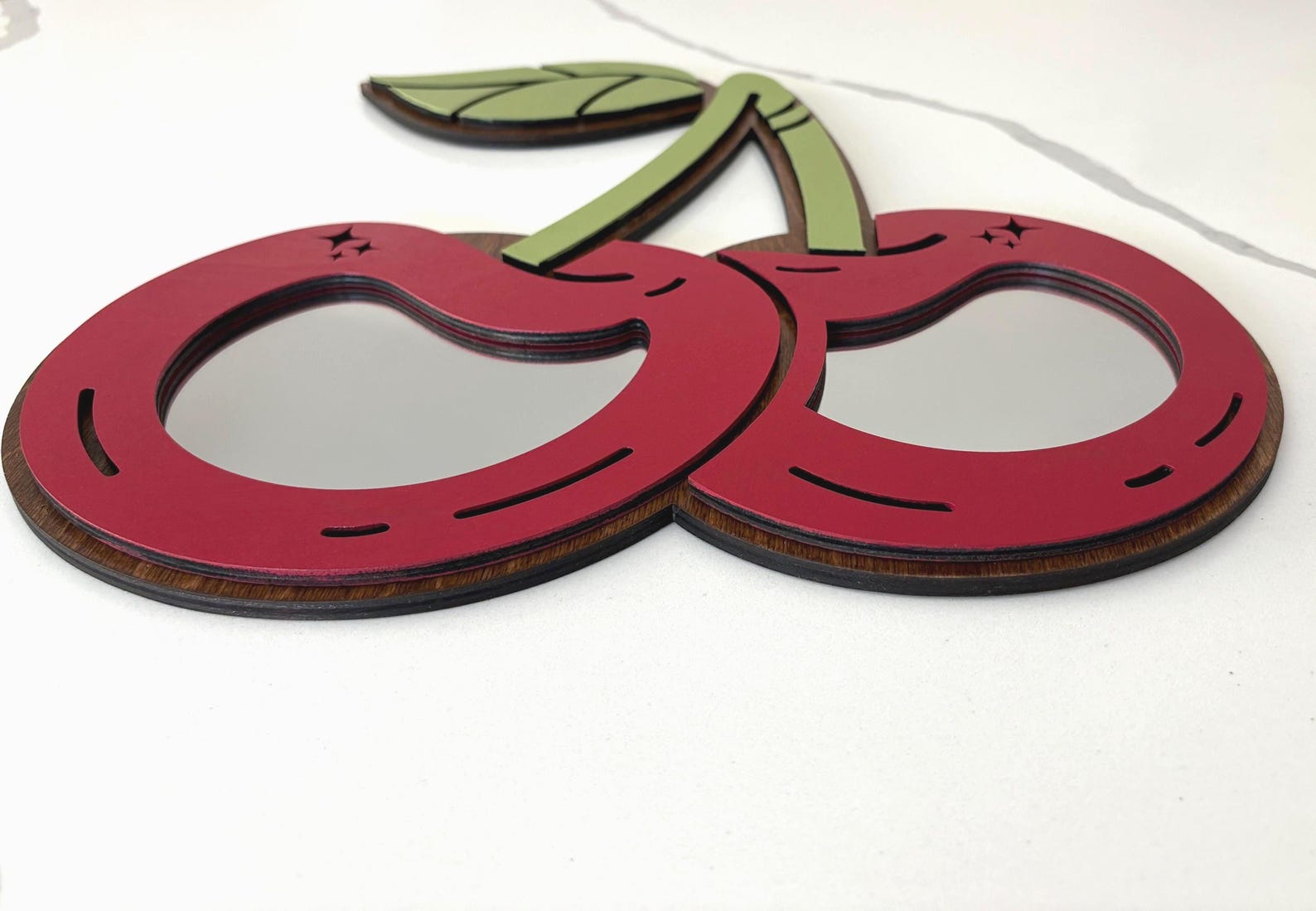 Mid Century Modern Cherries Mirror-mcm-retro Design - Etsy