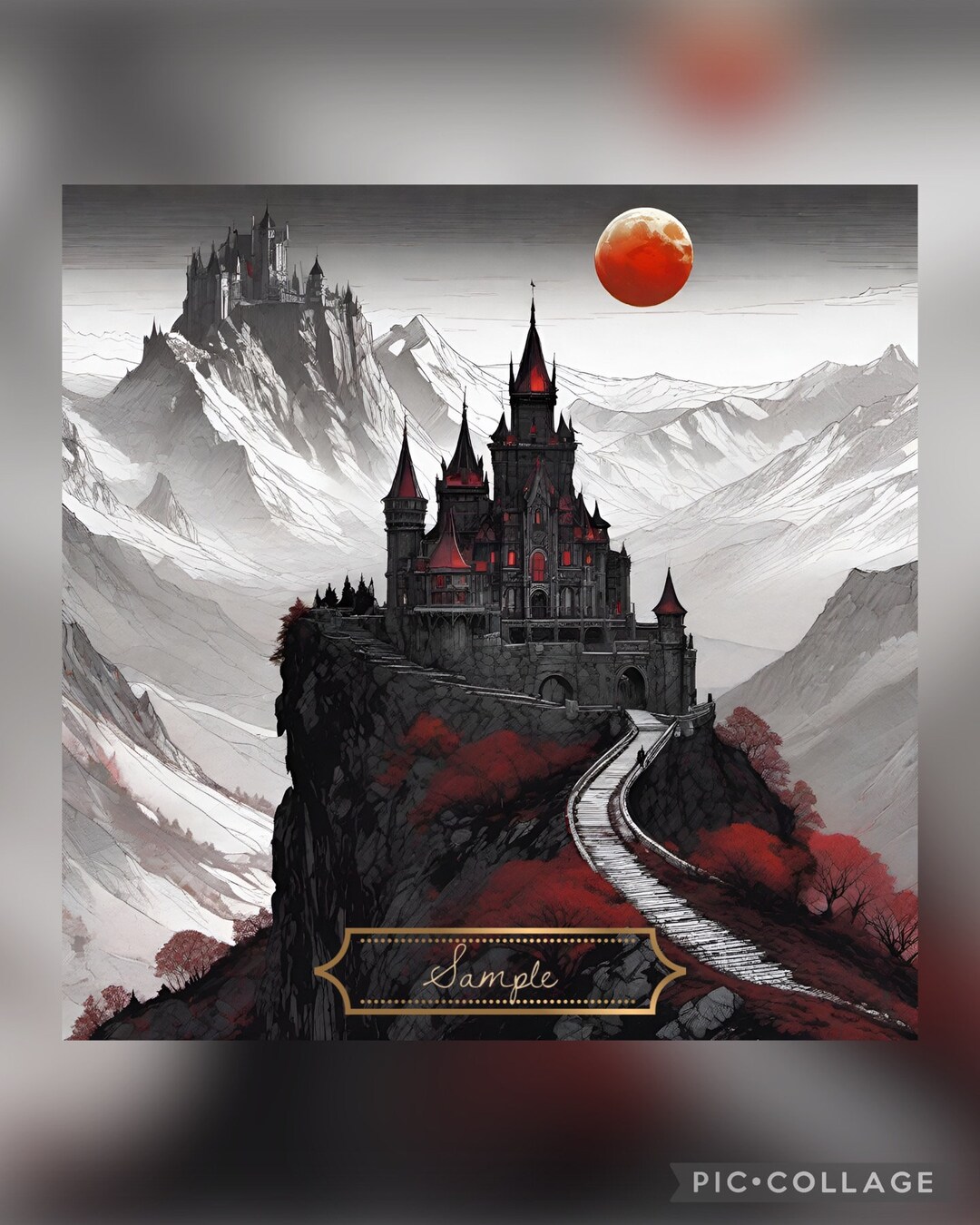 Vampiric Castle, Gothic, DND, Art, Poster, Wall Decor, Digital Print ...