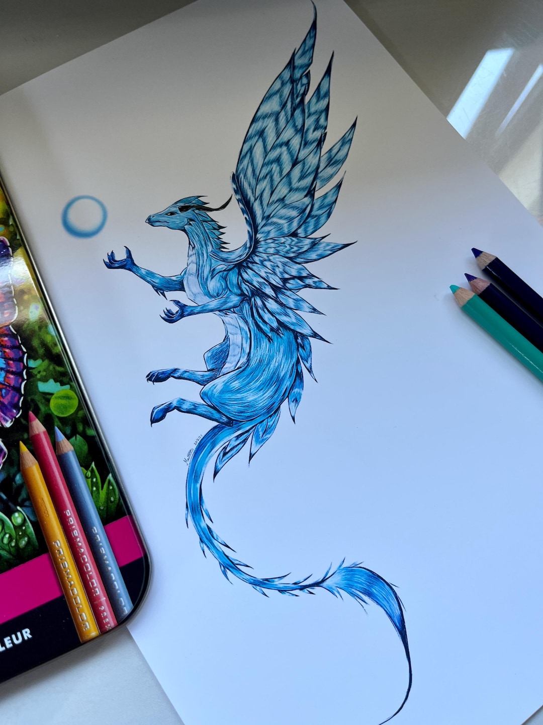 Dragon, Art, Fantasy, Print, A4, Digital, Fairy, Fae, Dnd, Feathers - Etsy