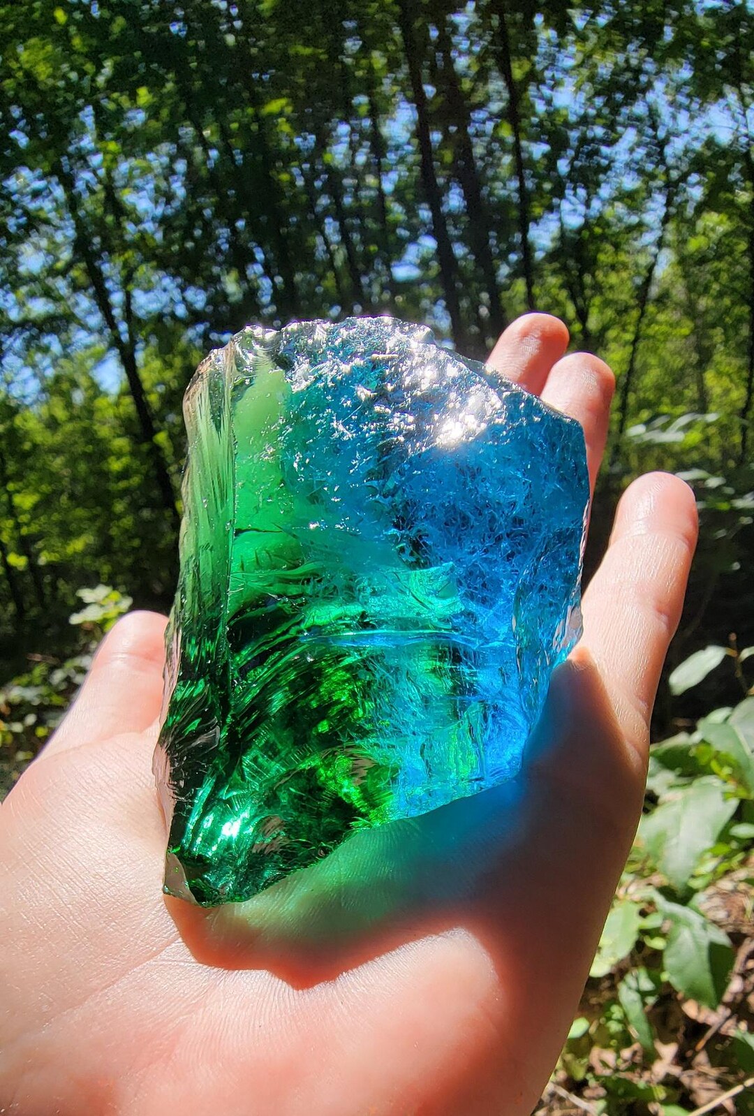 New Earth Crystally Andara . Emerald Green and Electric Blue Crystally ...