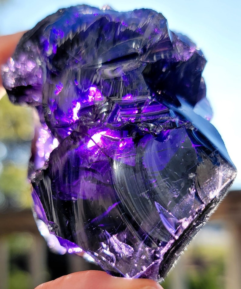 Galactic Violet Flame 197g Andara . Dark Purple . Plasma Pink Glow ...