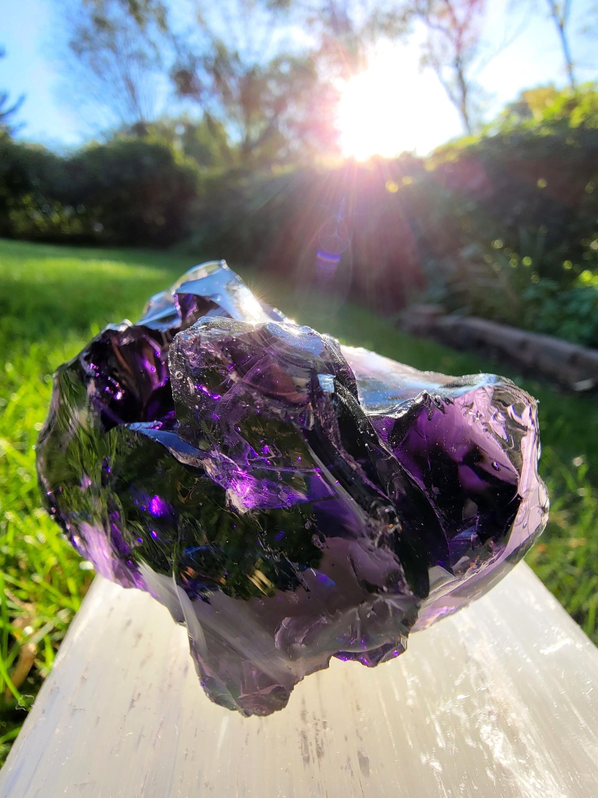 Galactic Violet Flame 197g Andara . Dark Purple . Plasma Pink Glow ...