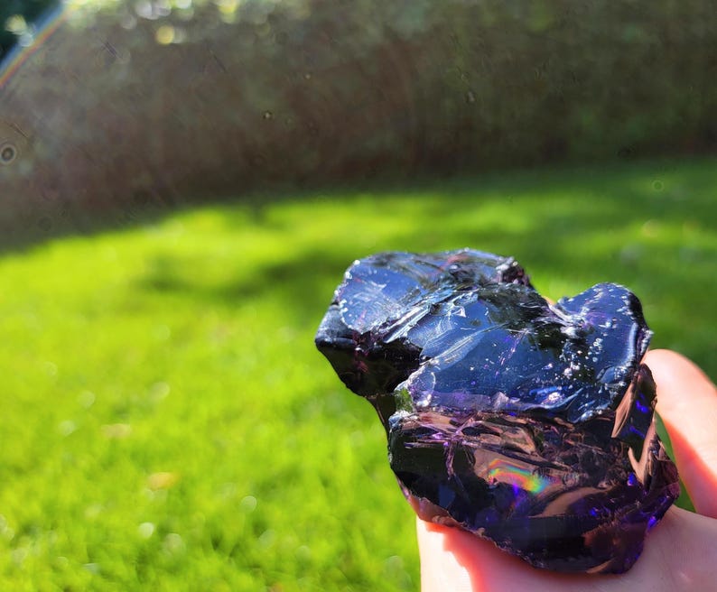 Galactic Violet Flame 197g Andara . Dark Purple . Plasma Pink Glow ...